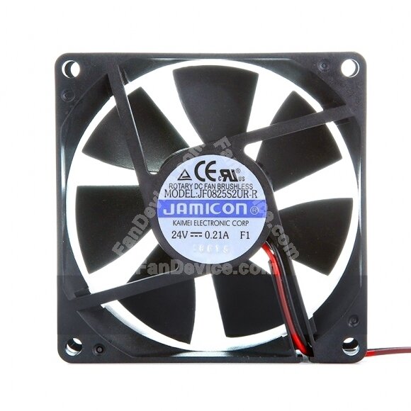 JAMICON JF0825S2UR-R DC 24V 0.21A 2 Wires Axial Cooling Fan - FanDevice.com