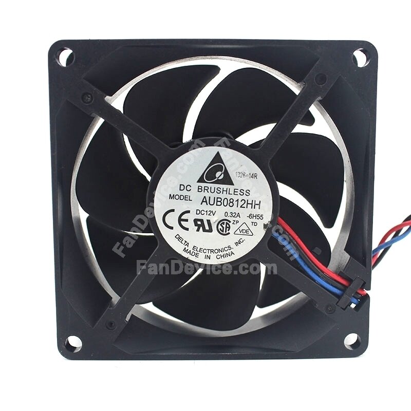 Delta AUB0812HH DC 12V 0.32A 2 Wires / 3 Wires / 4 Wires Axial Cooling Fan - FanDevice.com