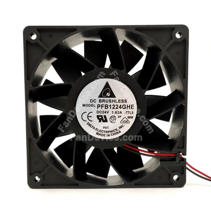 Delta PFB1224GHE DC 24V 1.62A 2 Wires / 3 Wires / 4 Wires Axial Cooling Fan - FanDevice.com