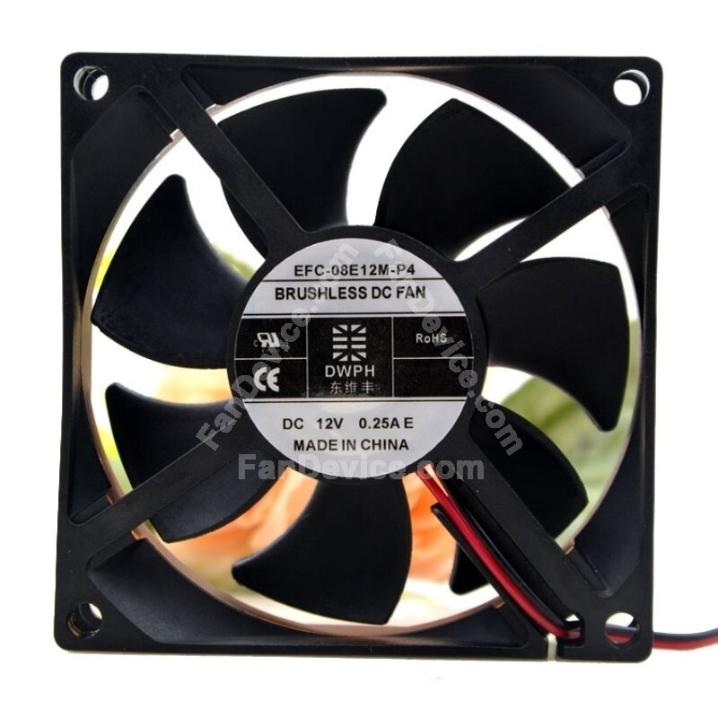 DWPH EFC-08E12M-P4 DC 12V 0.25A 2 Wires Axial Cooling Fan - FanDevice.com
