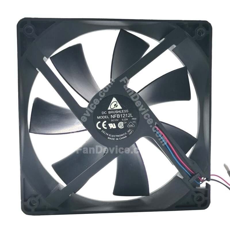Delta NFB1212L DC 12V 0.22A 3 Wires Axial Cooling Fan - FanDevice.com