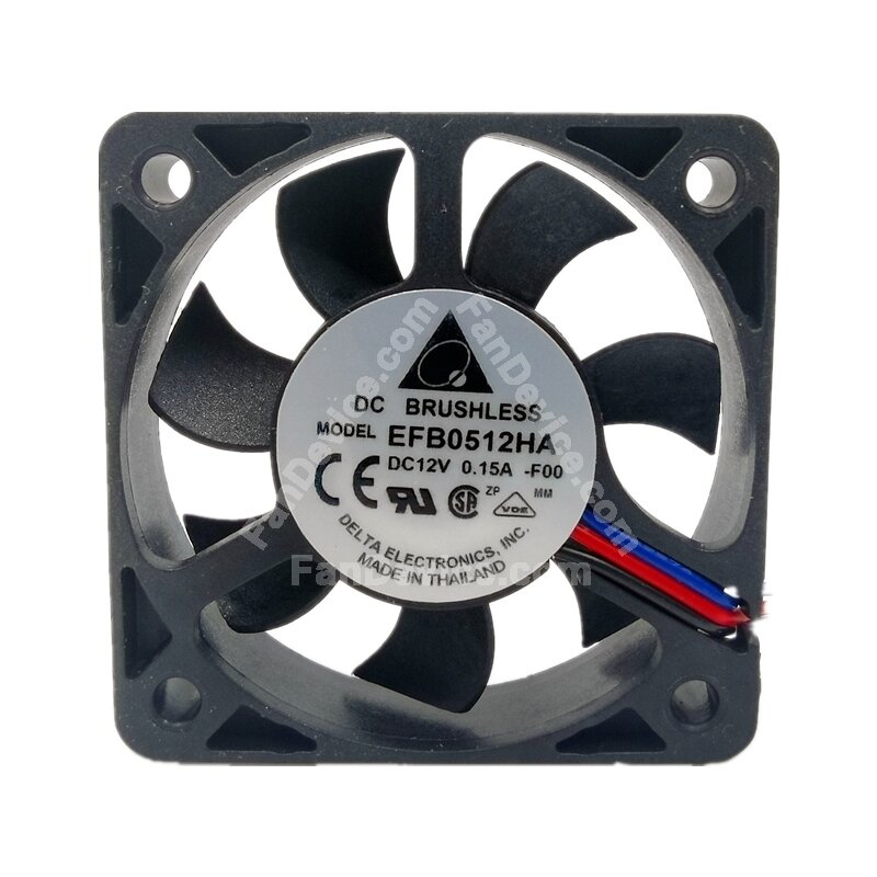 Delta EFB0512HA DC 12V 0.15A 2 Wires / 3 Wires Axial Cooling Fan - FanDevice.com