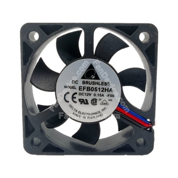 Delta EFB0512HA DC 12V 0.15A 2 Wires / 3 Wires Axial Cooling Fan ...
